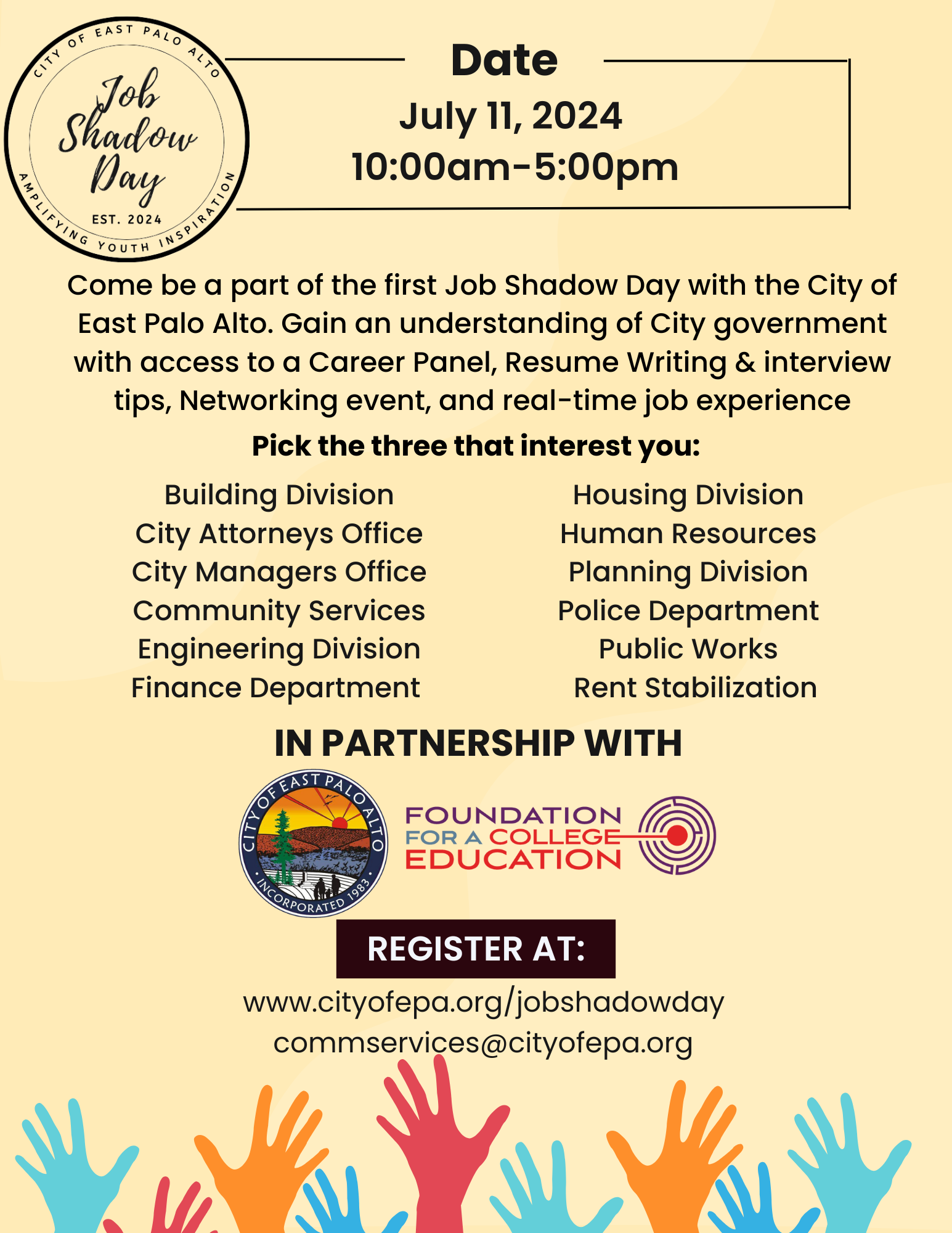Job Shadow Day | City of East Palo Alto