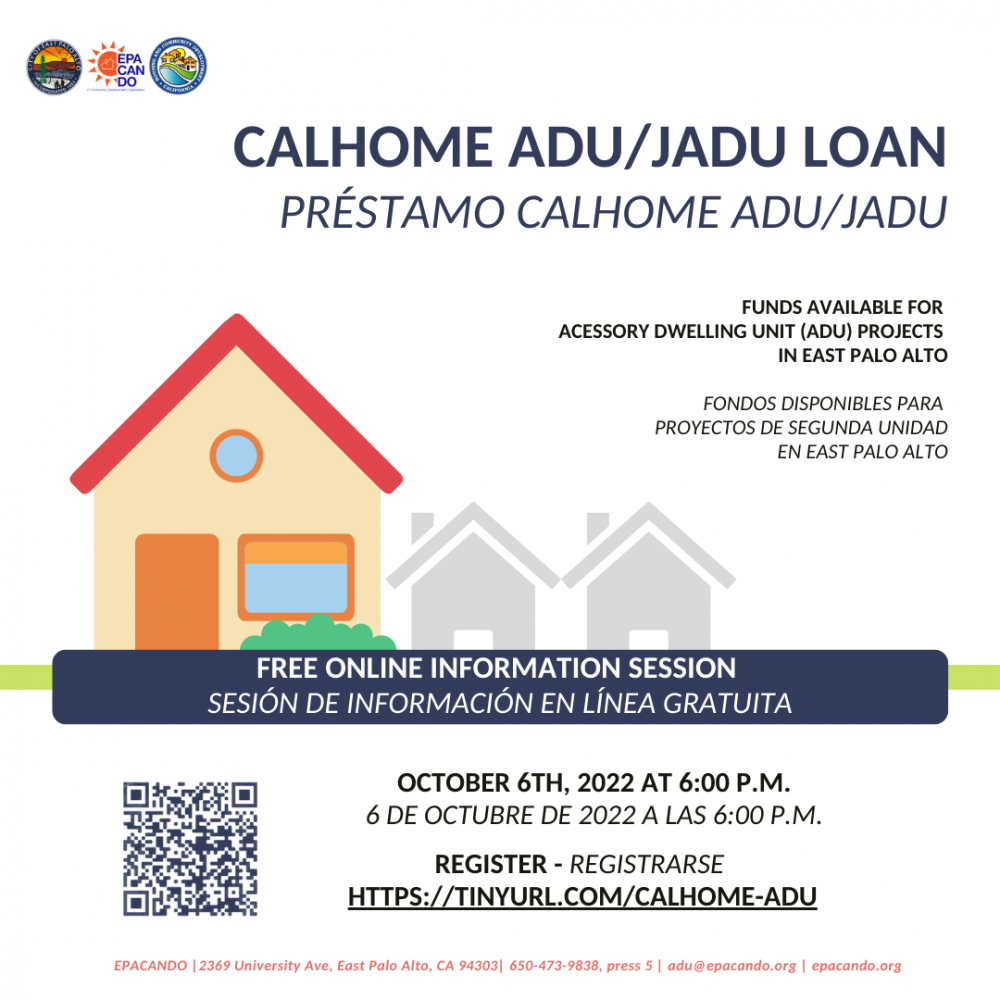 Free Online Information Session | CALHOME ADU/JADU LOAN | City of East Palo Alto